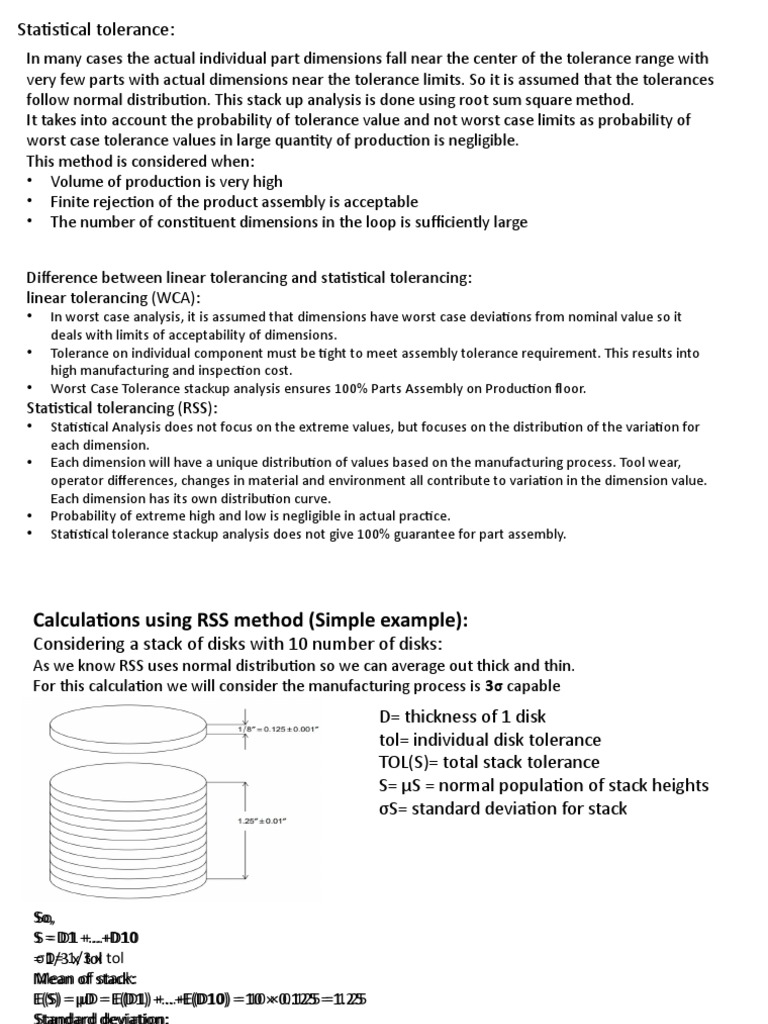 Statistical Tolerancing | PDF | Engineering Tolerance | Standard Deviation