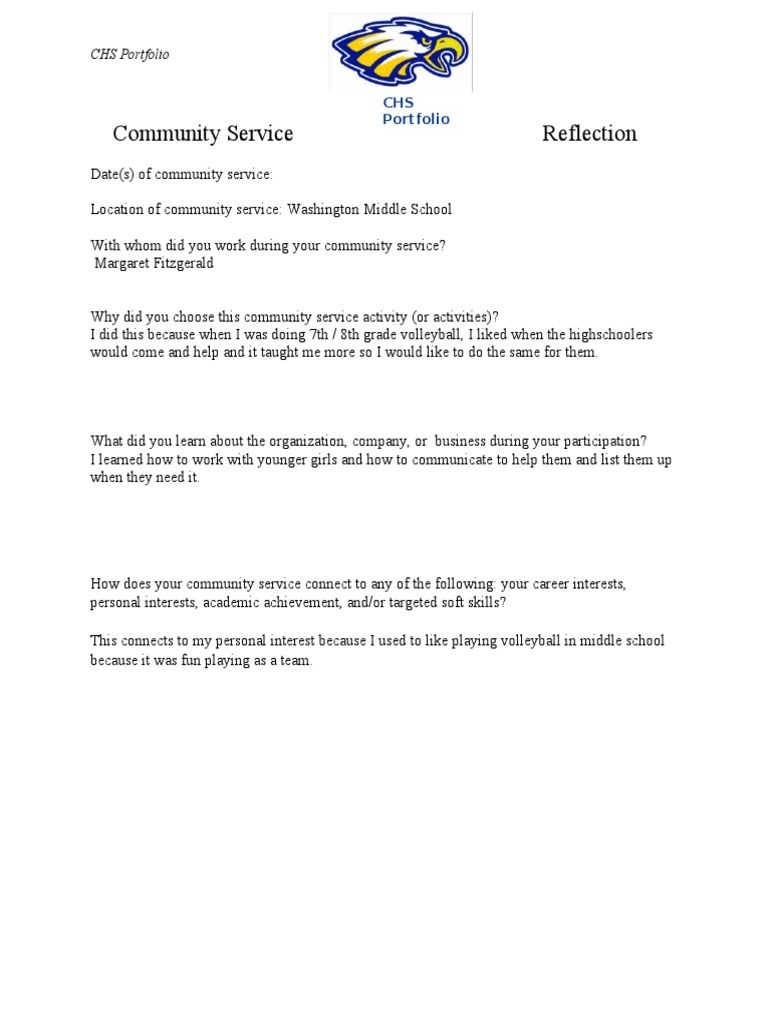 Community Service Reflection | PDF | Social Science