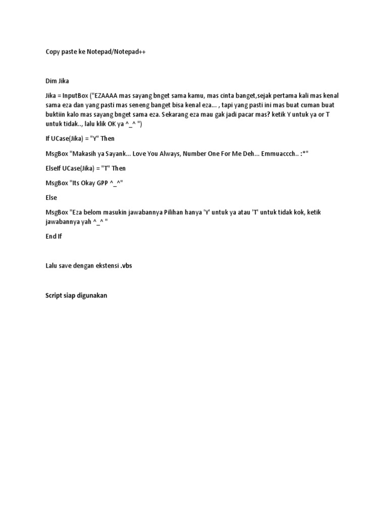 Tutorial Bikin Script Nembak Gebetan PDF | PDF