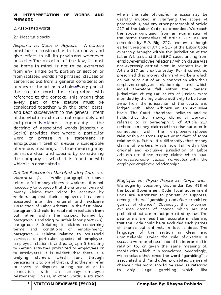 Statcon Escra Ruling FINALS | PDF | Statutory Interpretation | Justice