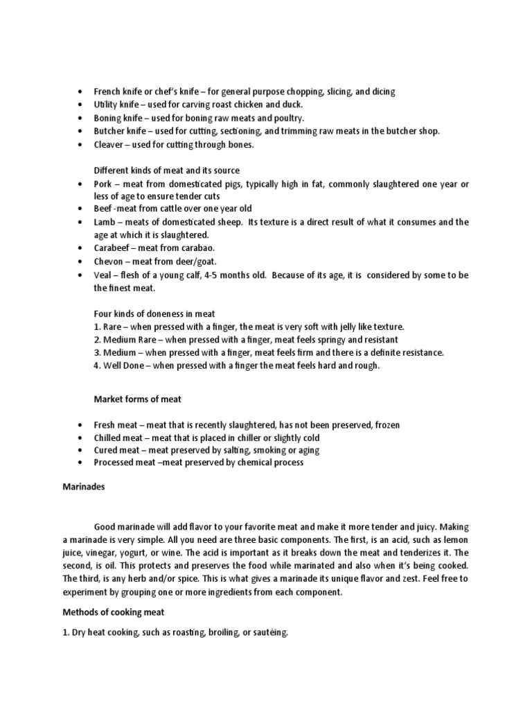 Market Forms of Meat | PDF | Meat | Beef