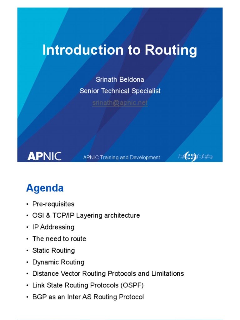 SANOG23 Introduction To Routing Tutorial PDF | PDF | Osi Model | Internet Protocol Suite
