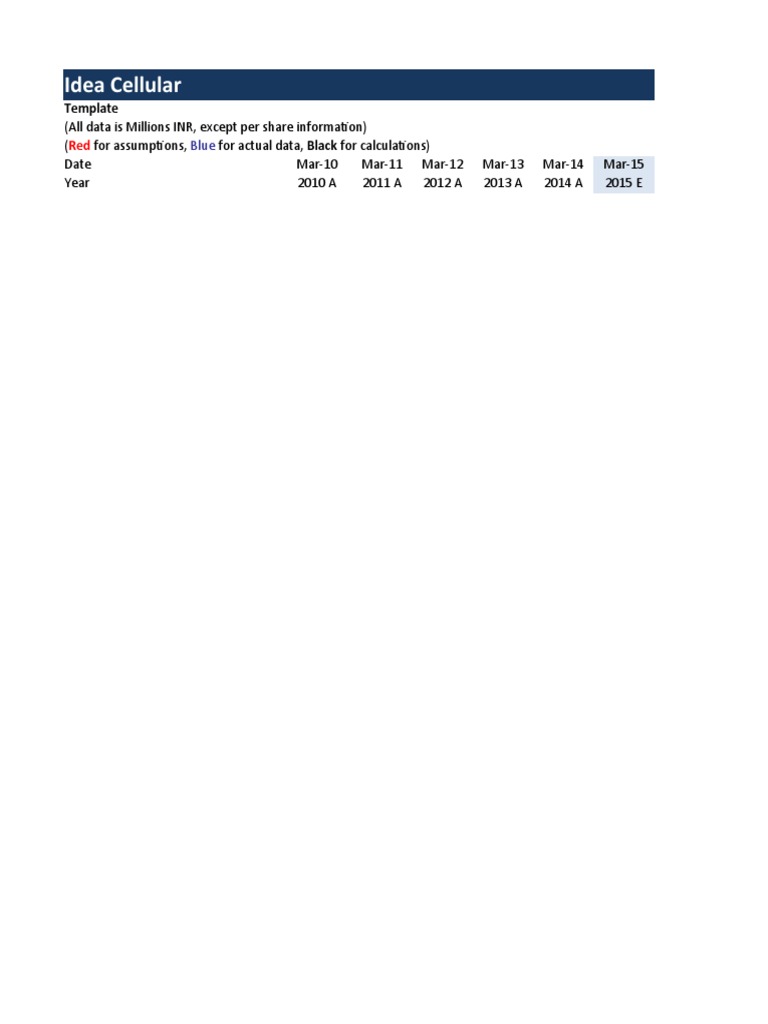 Idea Model Template | PDF | Equity (Finance) | Financial Accounting