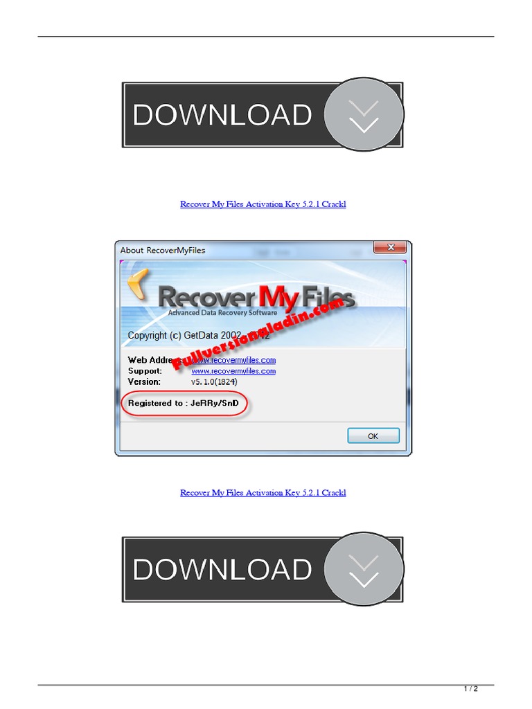Recover My Files Activation Key 521 Crackl PDF | PDF | Computer File ...