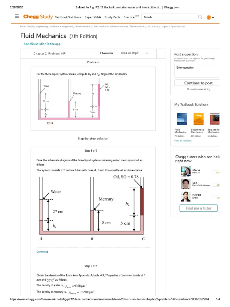 Fluid Mechanics: (7th Edition) | PDF | Pressure | Chemistry