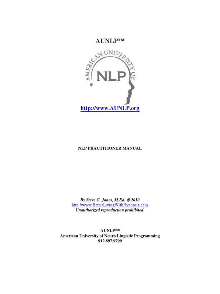 NLP Practitioner Manual | PDF | Neuro Linguistic Programming | Perception