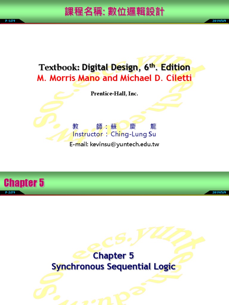 Textbook: Digital Design, 6 - Edition: M. Morris Mano and Michael D ...