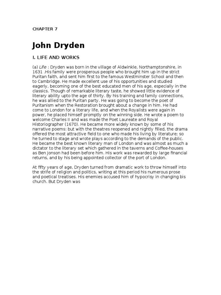 7 John Dryden | PDF | John Dryden | Ben Jonson