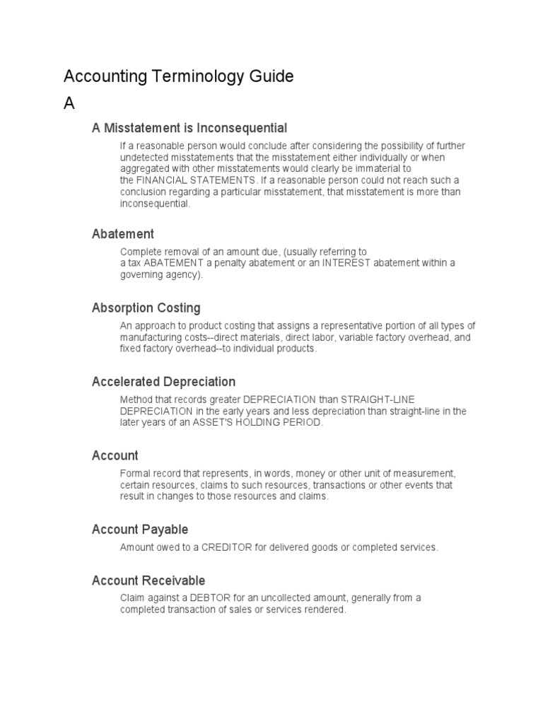 Accounting Terminology Guide | PDF | Financial Audit | Bonds (Finance)