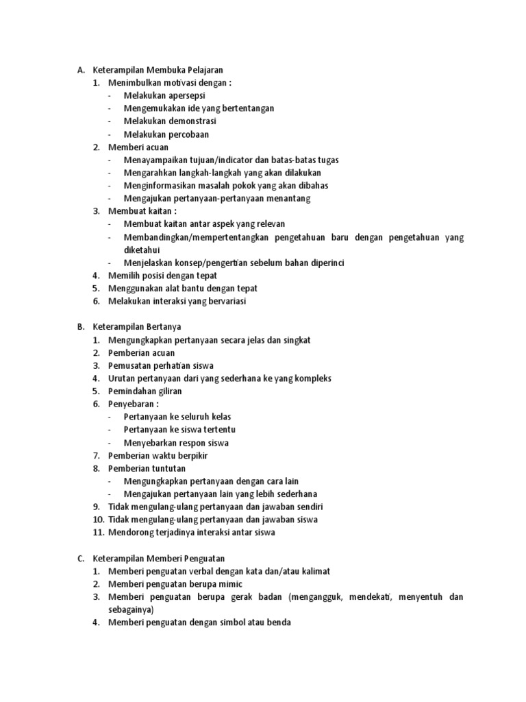 9 Macam Keterampilan | PDF