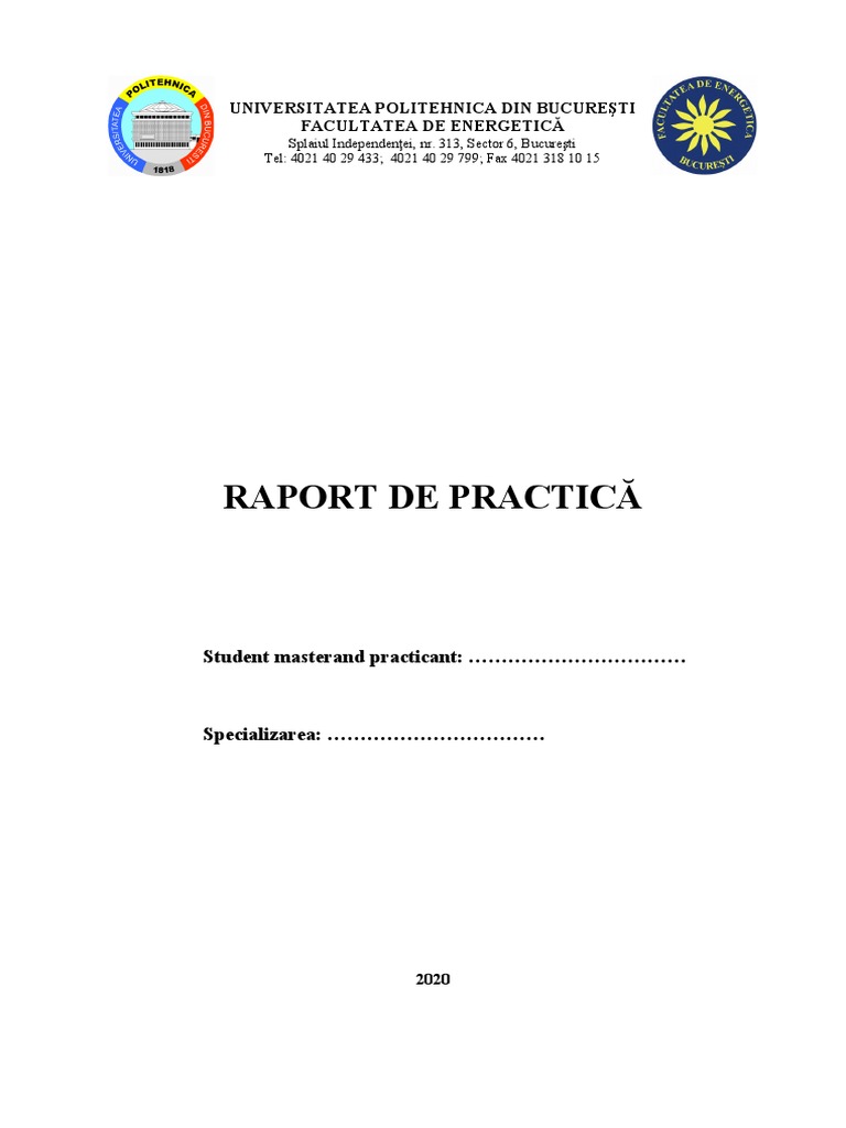 Raport de Practica Master 2019-2020 | PDF