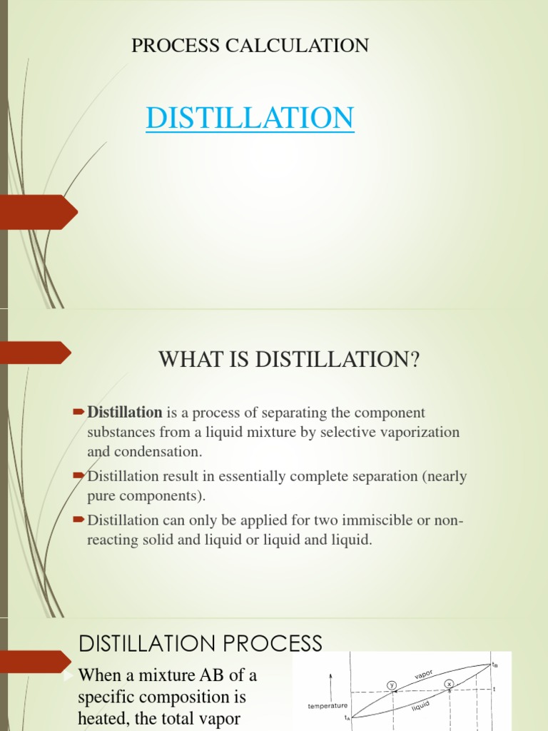 Process Calculation: Distillation | PDF | Distillation | Vapor