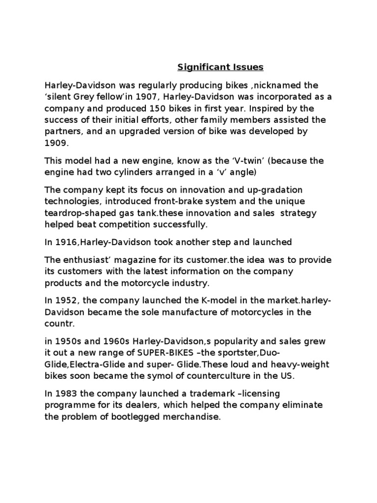 Harley Davidson Case Study | PDF | Harley Davidson | Motor Vehicle