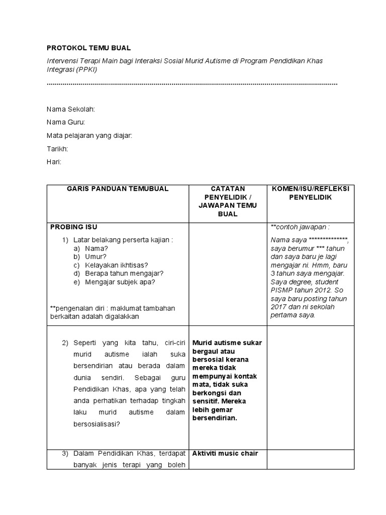 PROTOKOL TEMU BUAL (1 Step) | PDF