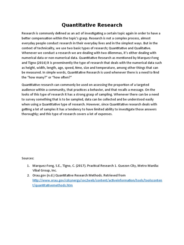 Quantitative Research Overview | PDF