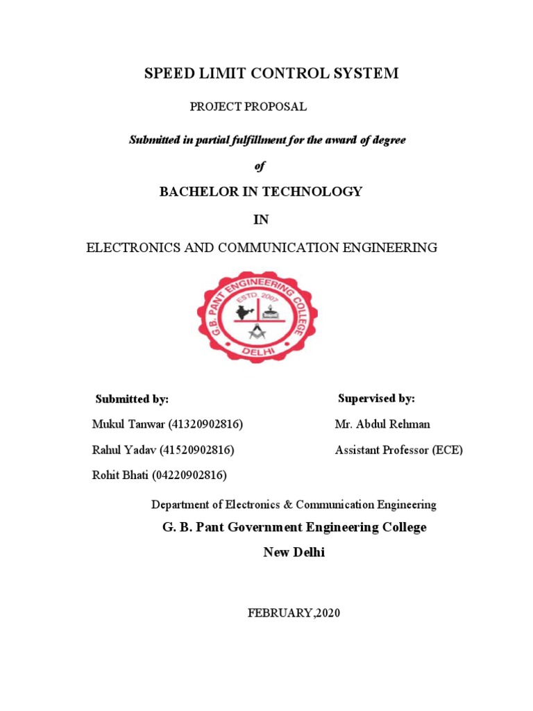 Speed Limit Proposal | PDF | Electronics | Electrical Engineering