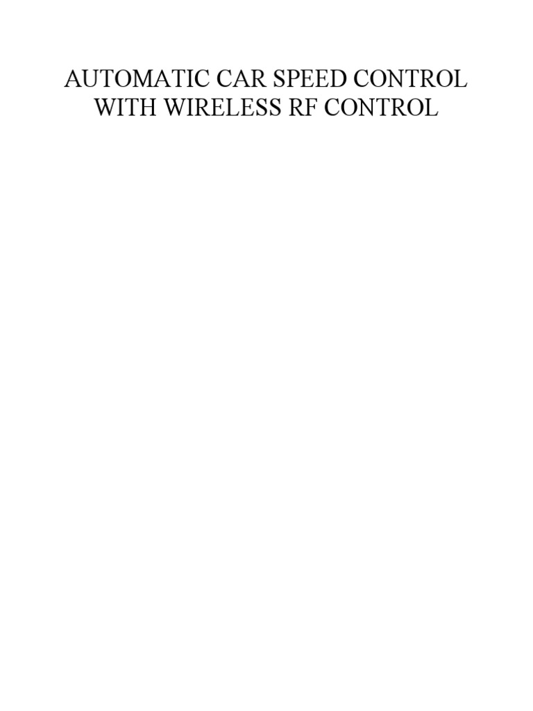 AUTOMATIC CAR SPEED +RF Control Arudino | PDF | Power Supply ...