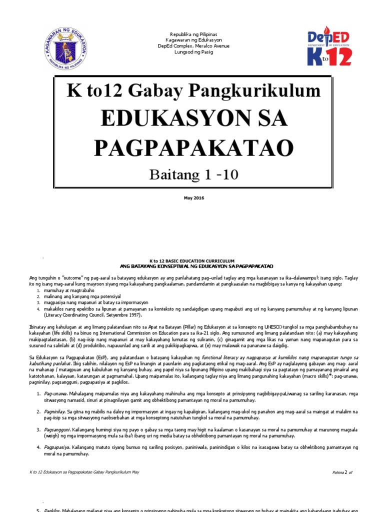 CG BOW in EsP May 2016 EDITED 2 | PDF