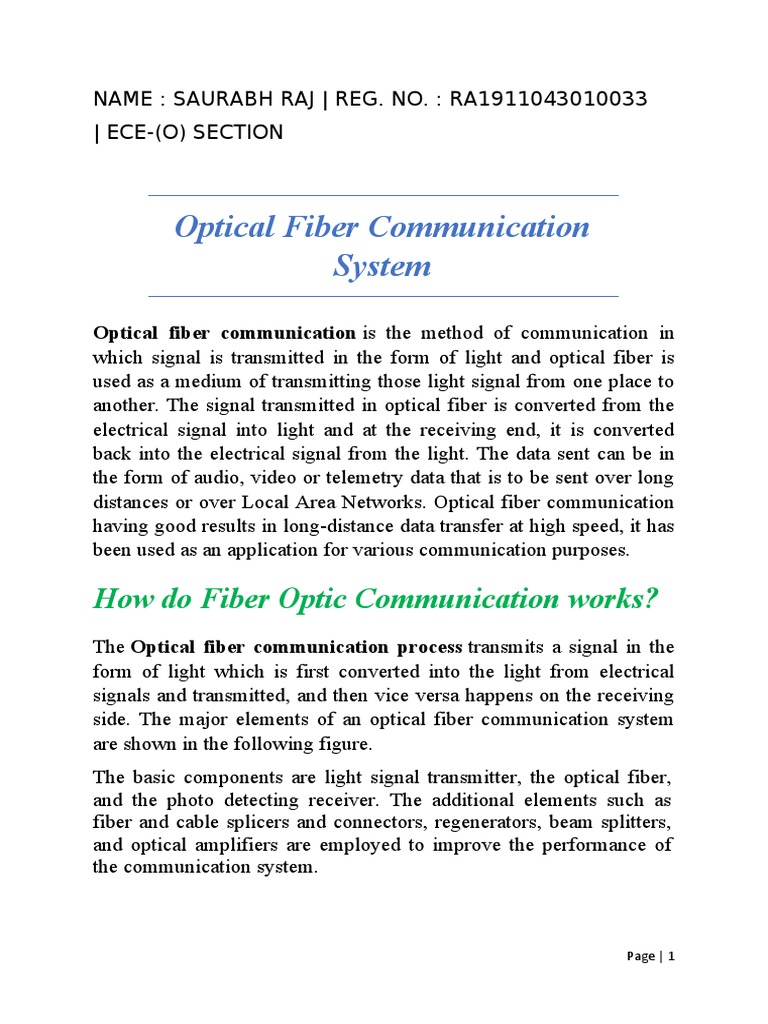 Optical Fiber Communications | PDF | Optical Fiber | Cable Television