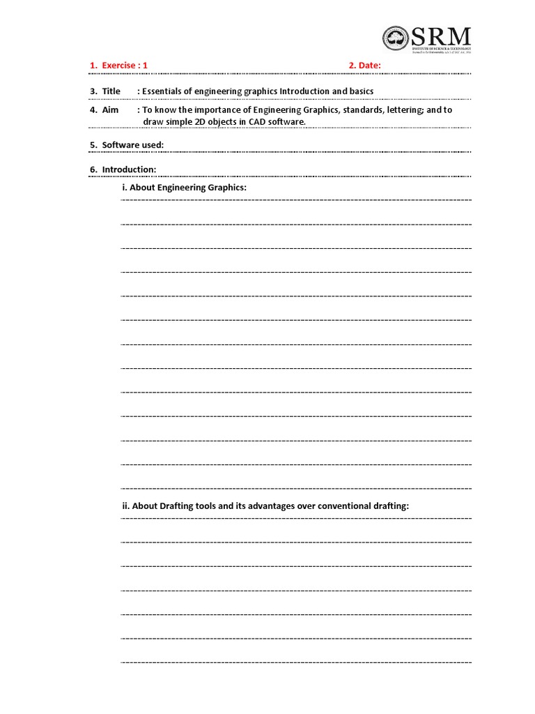6.2 LAB RECORD FORMAT - Only CAD | PDF | Technical Drawing | Space