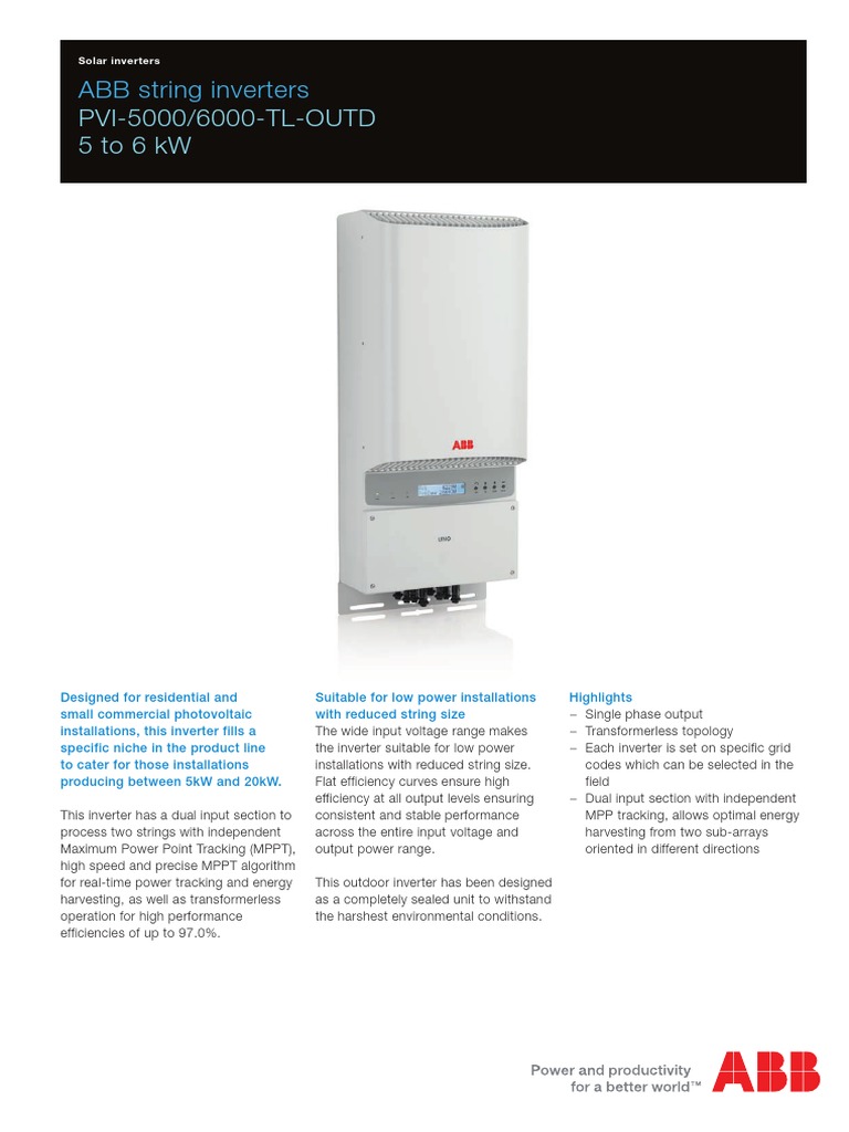 Pvi-5000-6000 BCD.00375 en PDF | PDF | Power Inverter | Direct Current