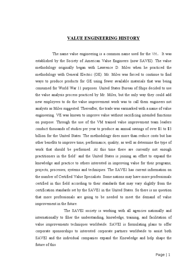 Value Engineering Project | PDF | Business