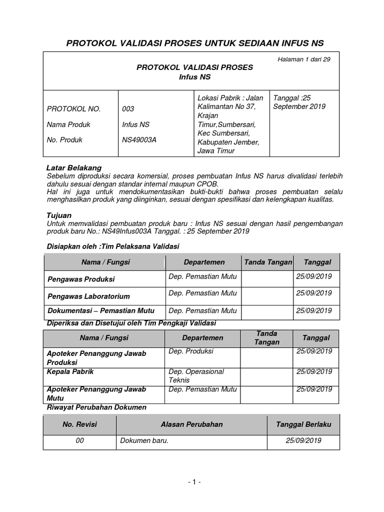 Validasi Proses Infus NS Edit | PDF