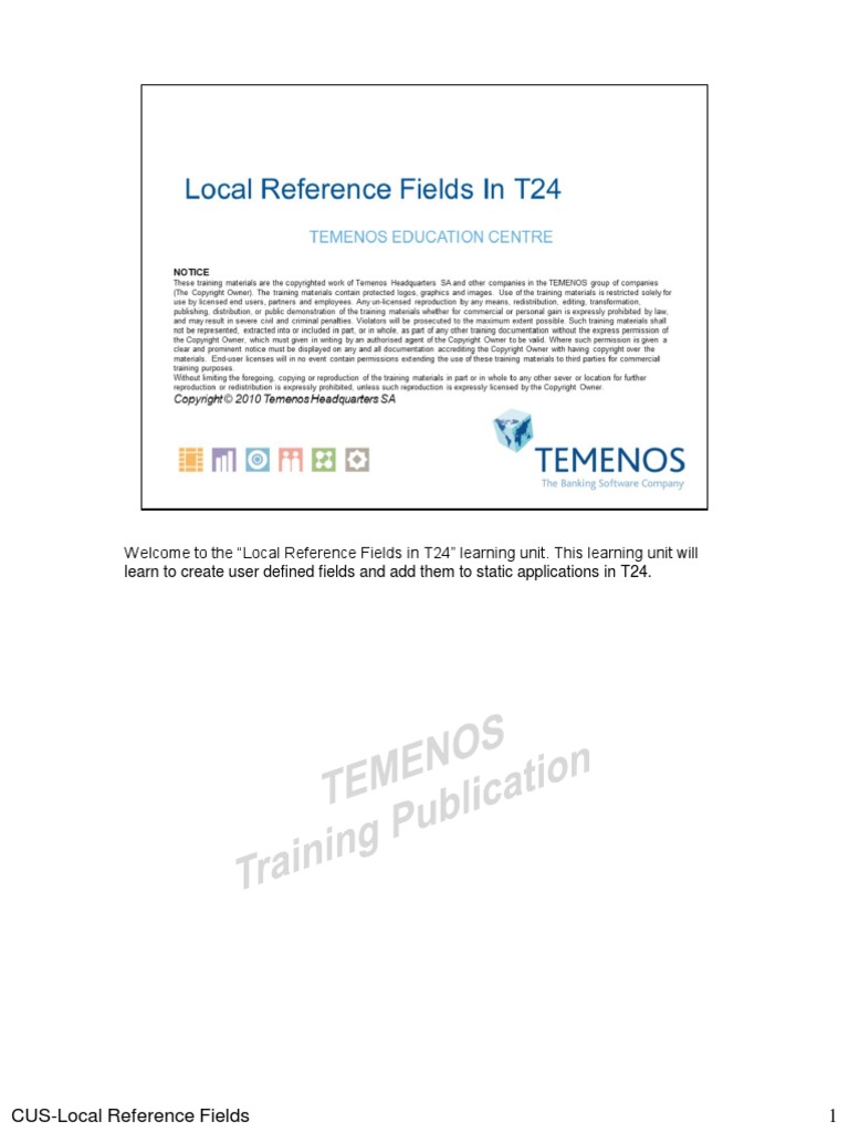 Creating Local Reference Fields in T24 | PDF | Application Software ...