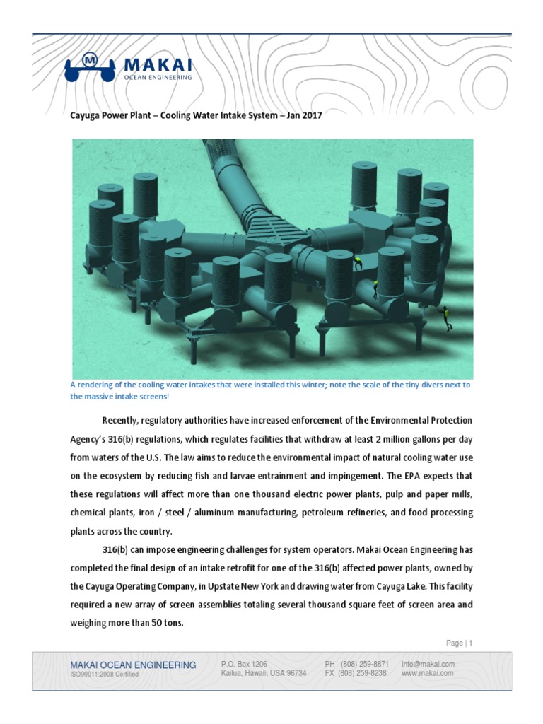Cayuga Power Plant Intake Retrofit Overview | PDF | Water Supply ...