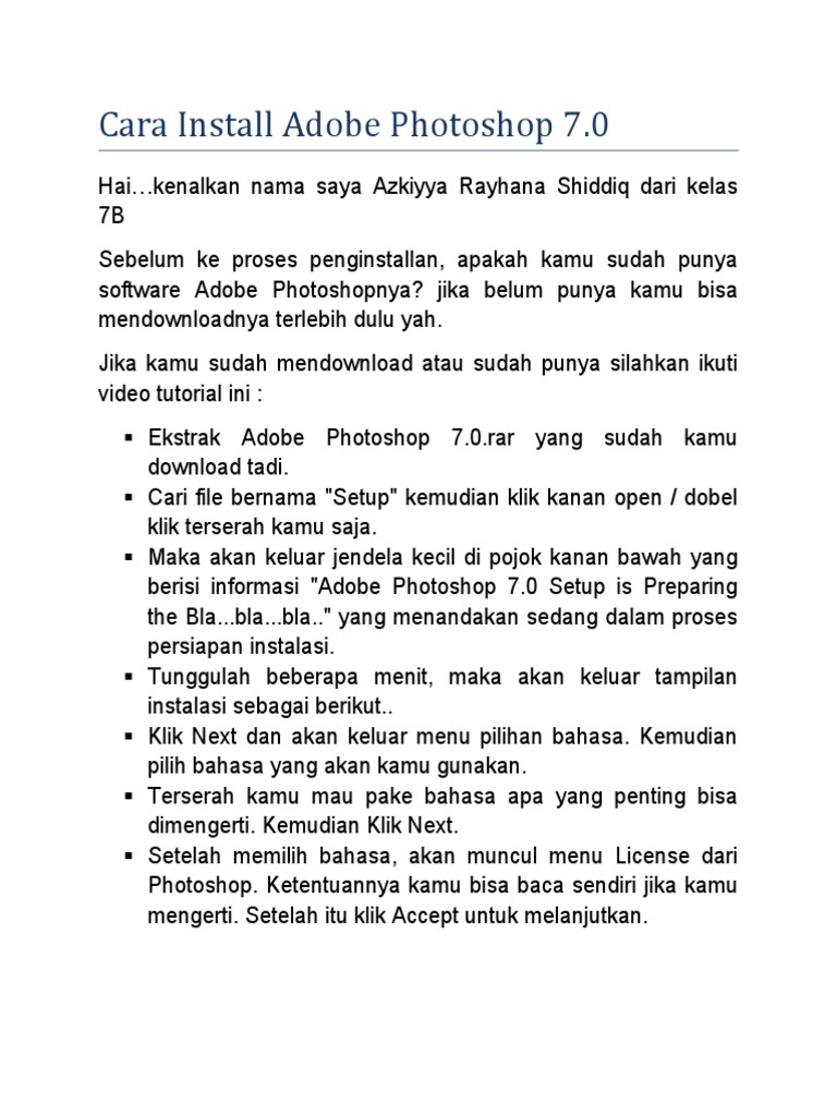 Cara Install Adobe Photoshop 7 | PDF