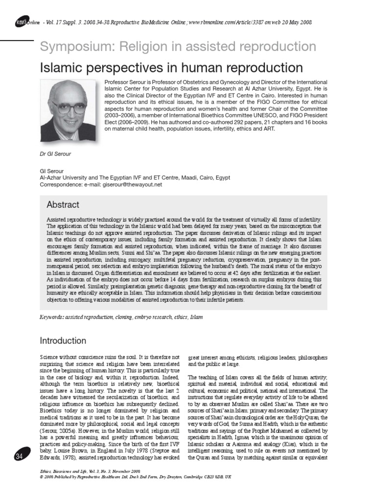 Islamic Perspectives in Human Reproduction | PDF | Assisted ...