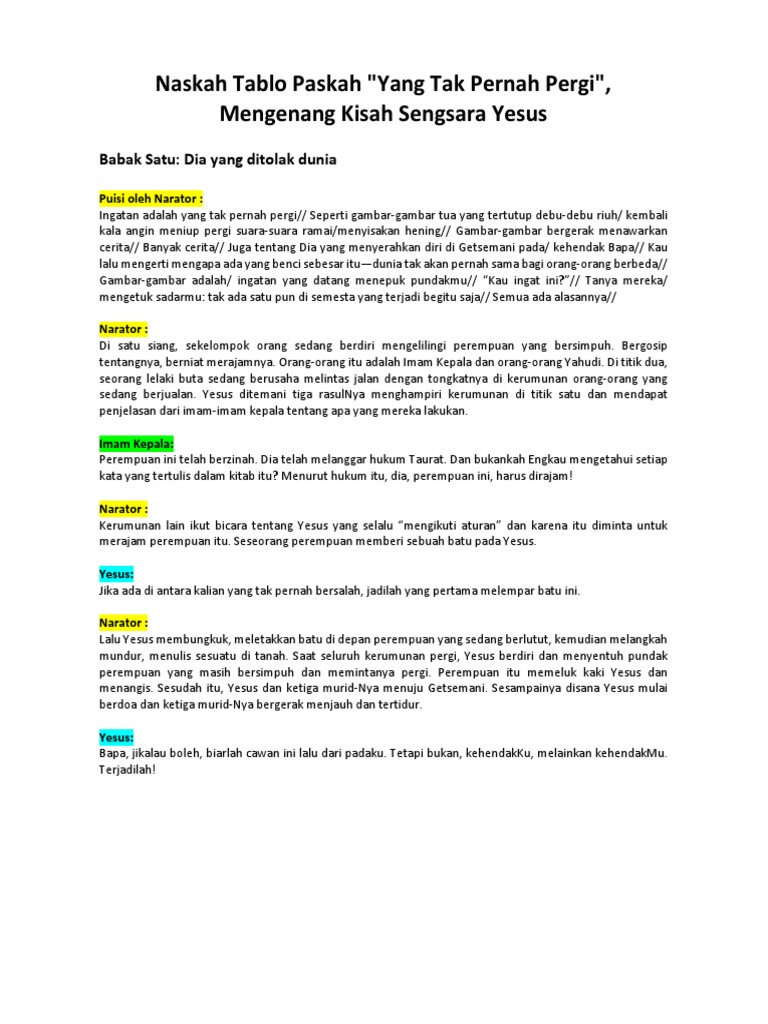 Naskah Tablo Paskah | PDF