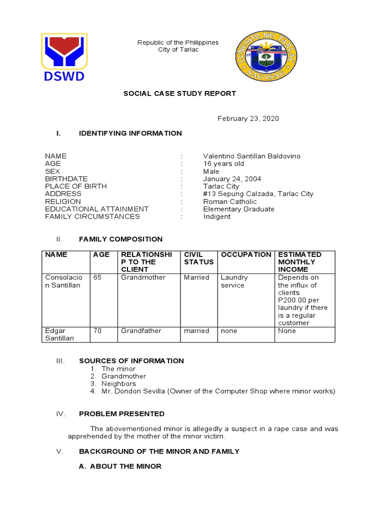 Social Case Study Report: Republic of The Philippines City of Tarlac ...