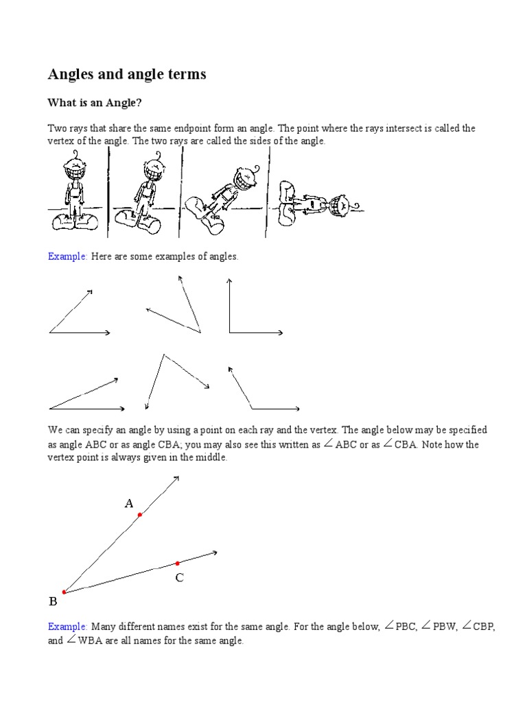A Comprehensive Guide to Angle Terms and Classifications | PDF | Angle ...