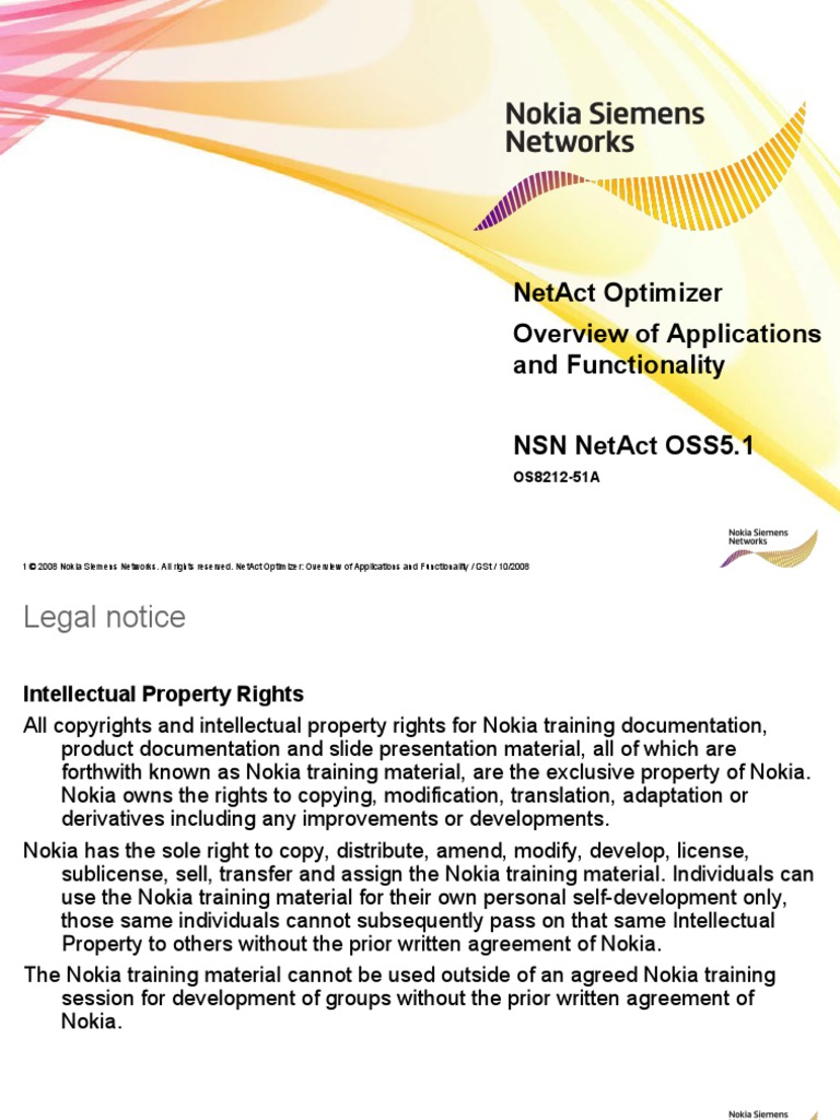 Netact Optimizer Overview of Applications and Functionality NSN Netact Oss5.1 | PDF | Comma ...