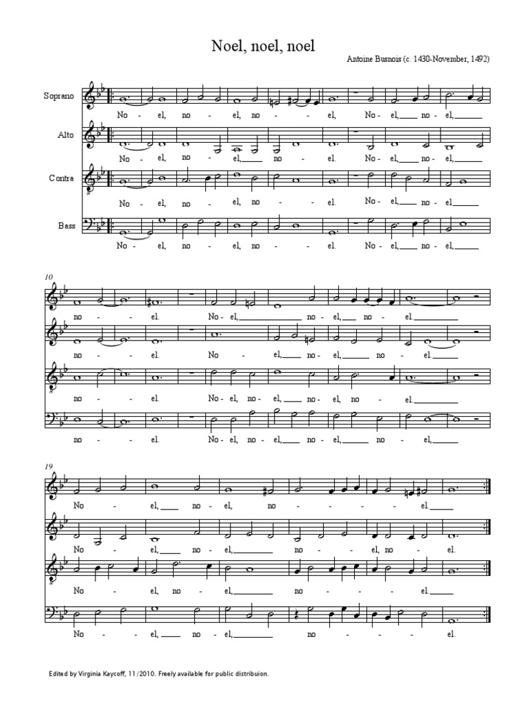 Partitura de "Noel" de Antoine Busnois | PDF