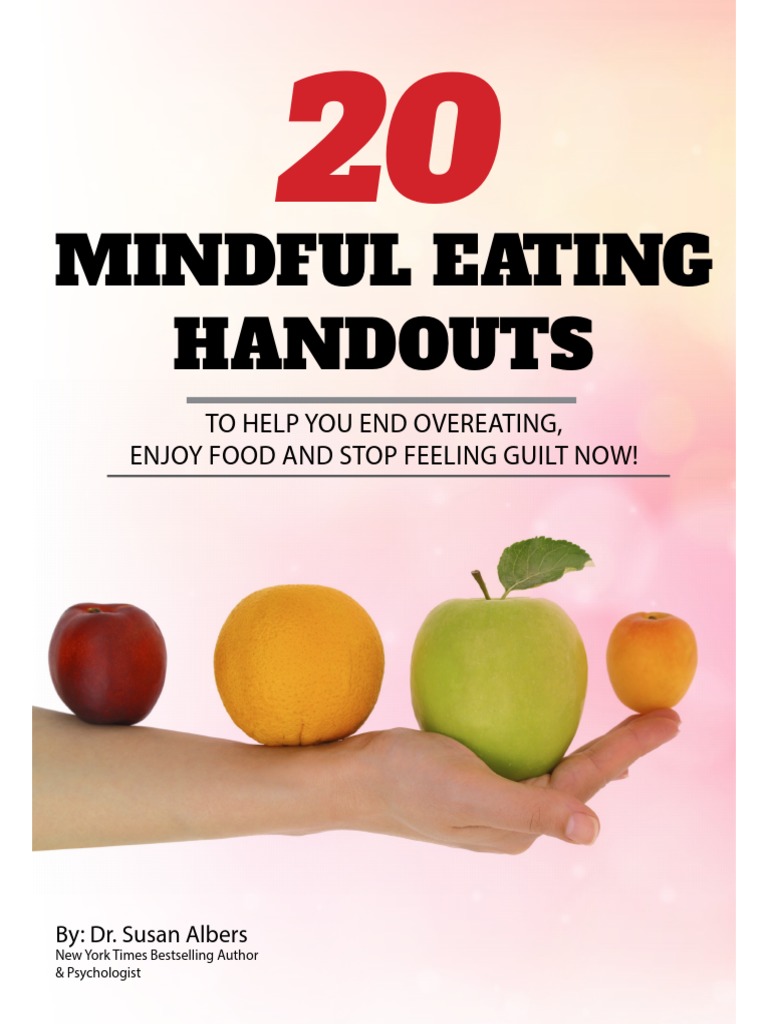 20 Mindful Eating Handouts For Professionals Full Document Color PDF ...