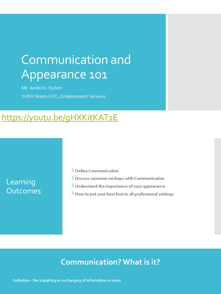 Communication and Appearance 101 | Download Free PDF | Communication ...