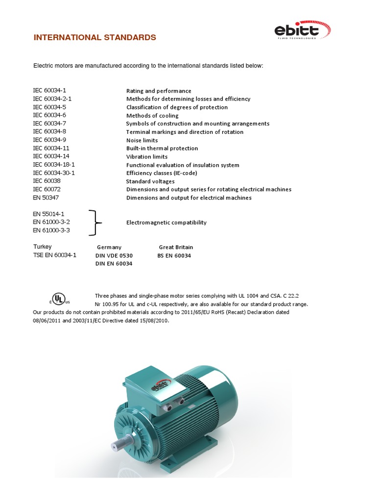 Electric Motor Standards & Specs | PDF | Electric Motor | Physical ...