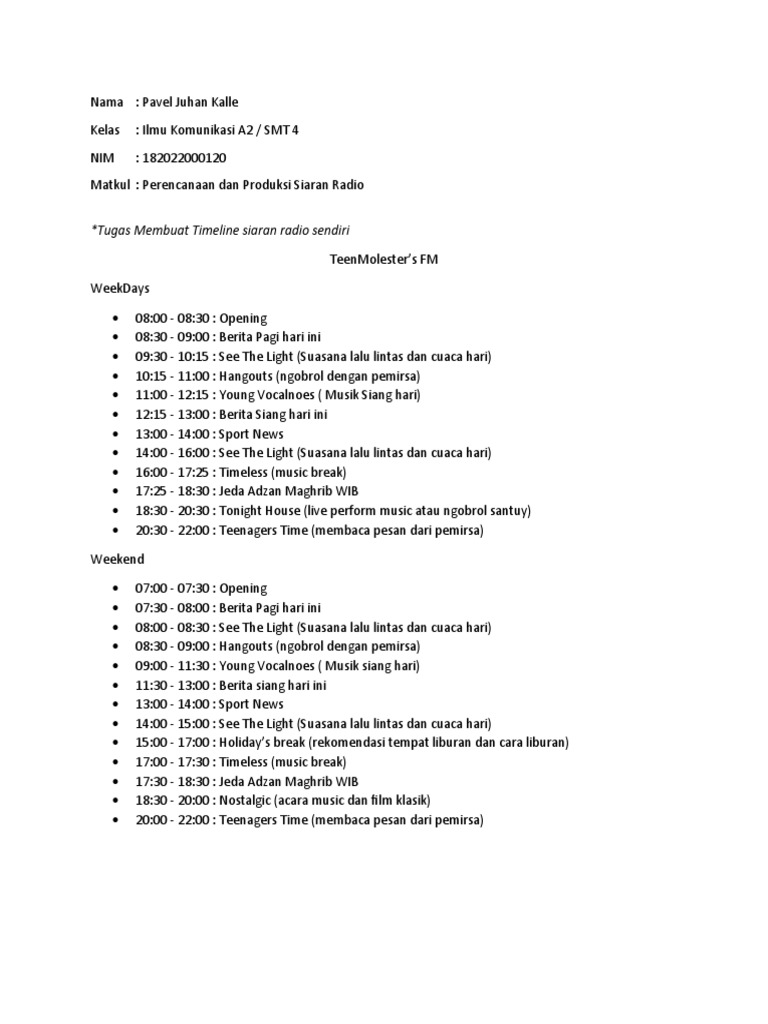 Timeline Radio | PDF