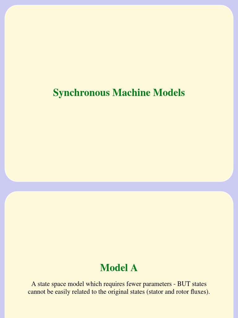 Synchronous Machine Models | PDF | Teaching Mathematics | Electromagnetism