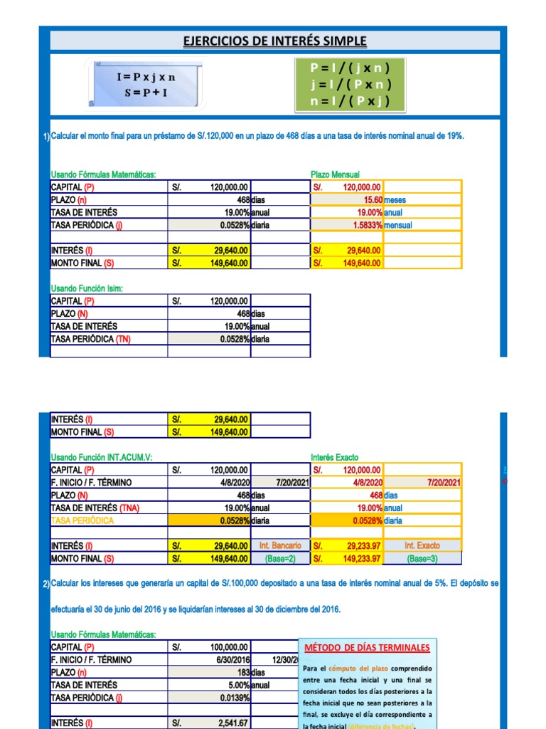 03 Clase 2 - Interes Simple - Ejercicios | PDF | Tasas de interés | Interés