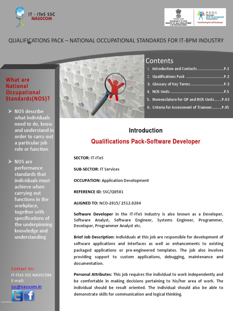 IT Qualification Pack | PDF | Programmer | Software Development