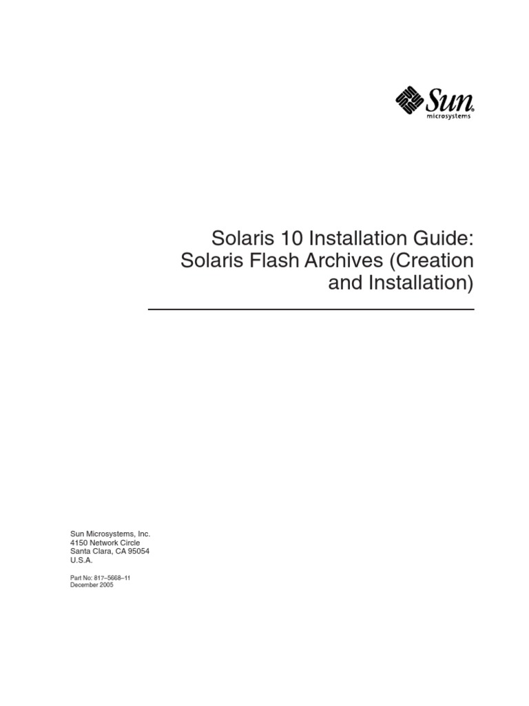 Solaris 10 Installation Guide - Solaris Flash Archives (Creation and Installation) | PDF ...