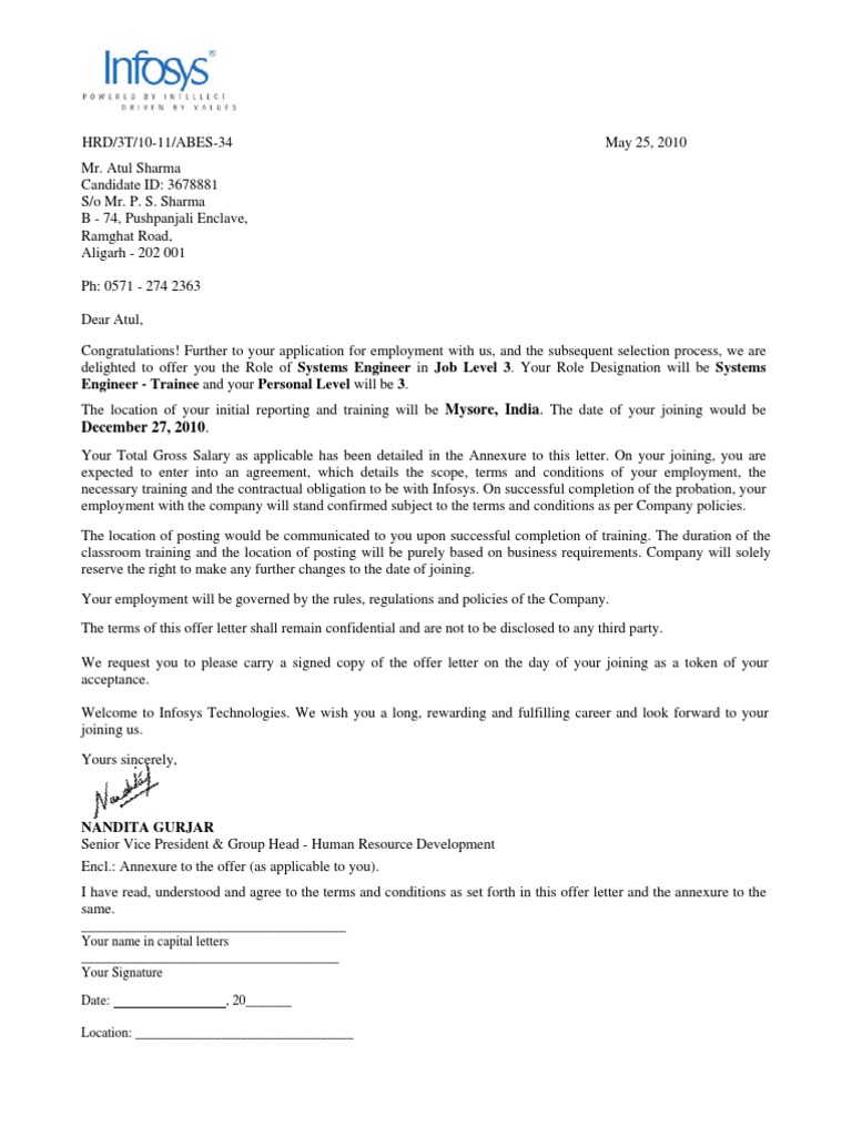 Offer Letter | Insurance | Life Insurance