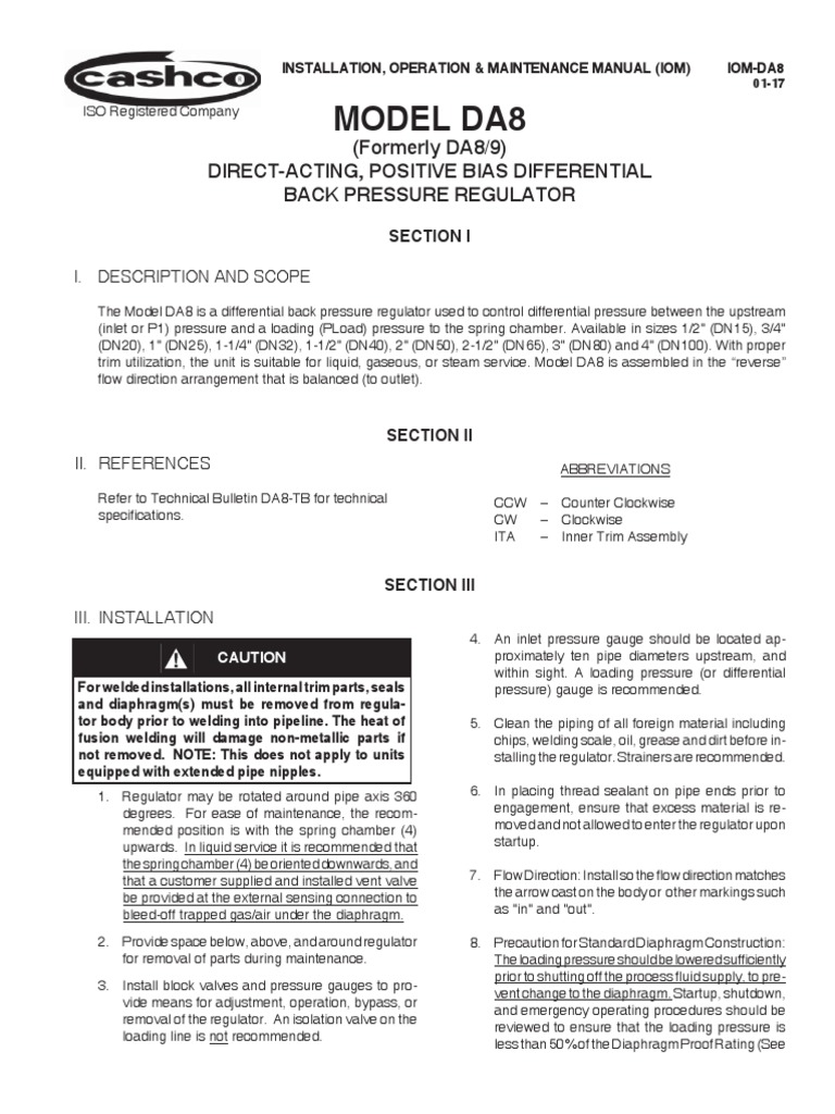 Model Da8: (Formerly DA8/9) Direct-Acting, Positive Bias Differential ...