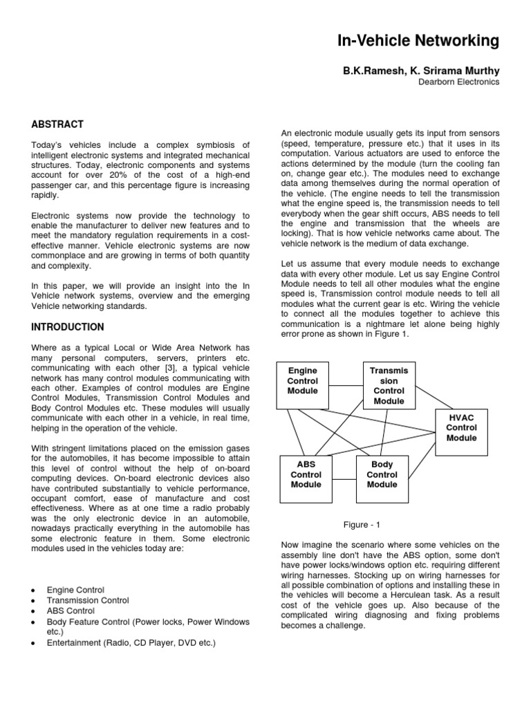 In Vehicle Networking | PDF | Computer Network | Digital Technology
