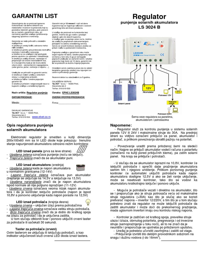 Regulator Punjenja Akumulatora PDF | PDF