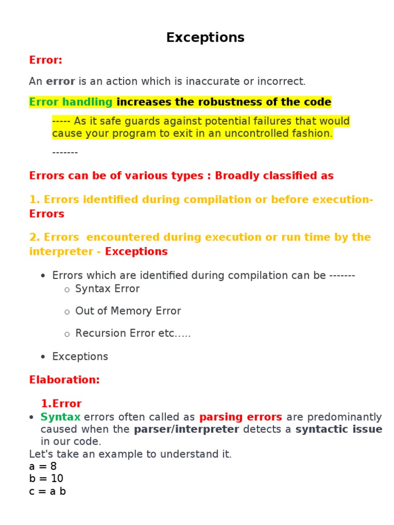 Good Exceptions Notes | PDF | Parsing | Formalism (Deductive)