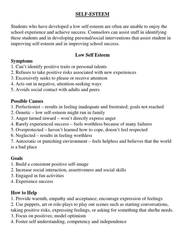 Self Esteem | PDF